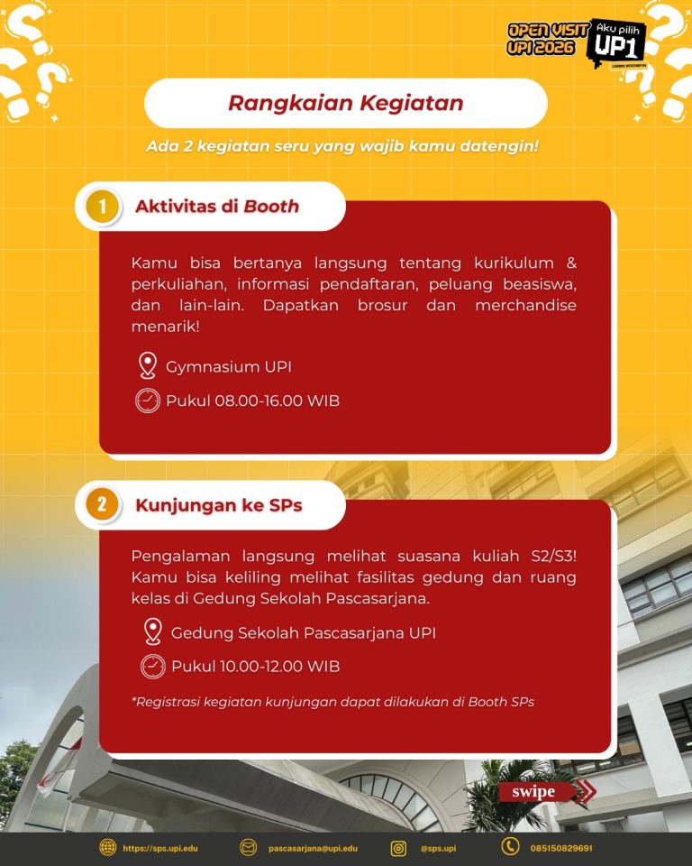 Sekolah Pascasarjana UPI Siap Meriahkan Open Visit UPI 2026